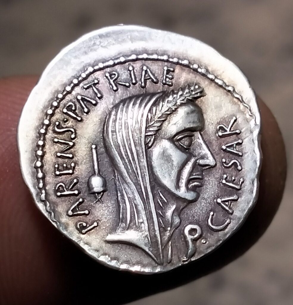 JULIUS CAESAR ,Roman Silver Denarius Novelty Minted Coin! – Tumbalev
